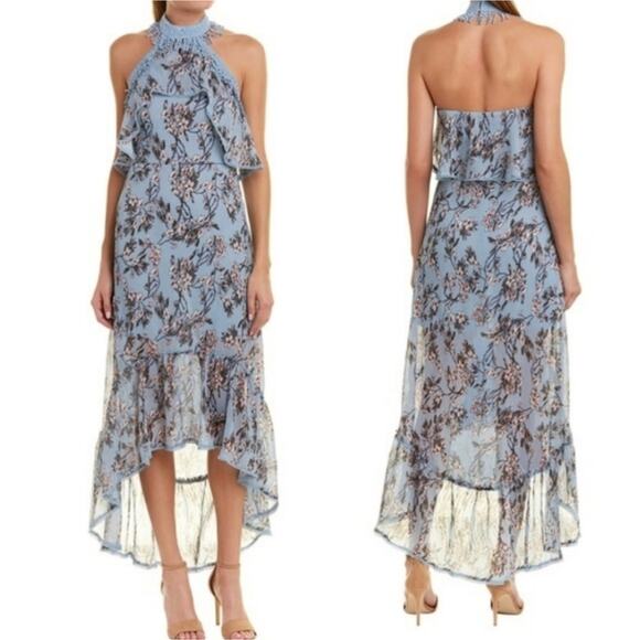 foxiedox | Dresses | Foxiedox Lillian Halter Floral Dress Maxi High Low ...